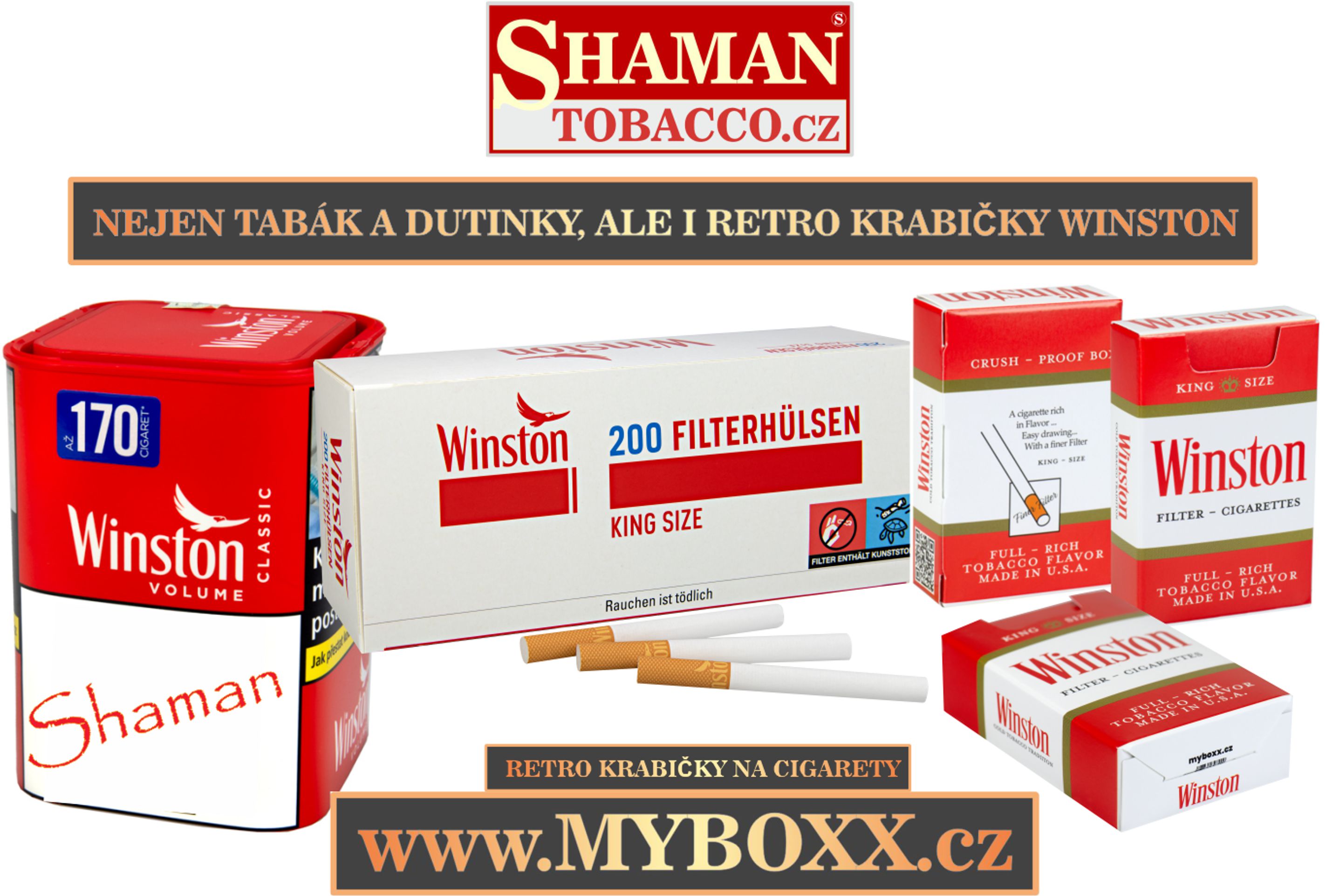Kvalitní cigaretový tabák Winston / SHAMANTOBACCO.cz/VÍCE za MÉNĚ